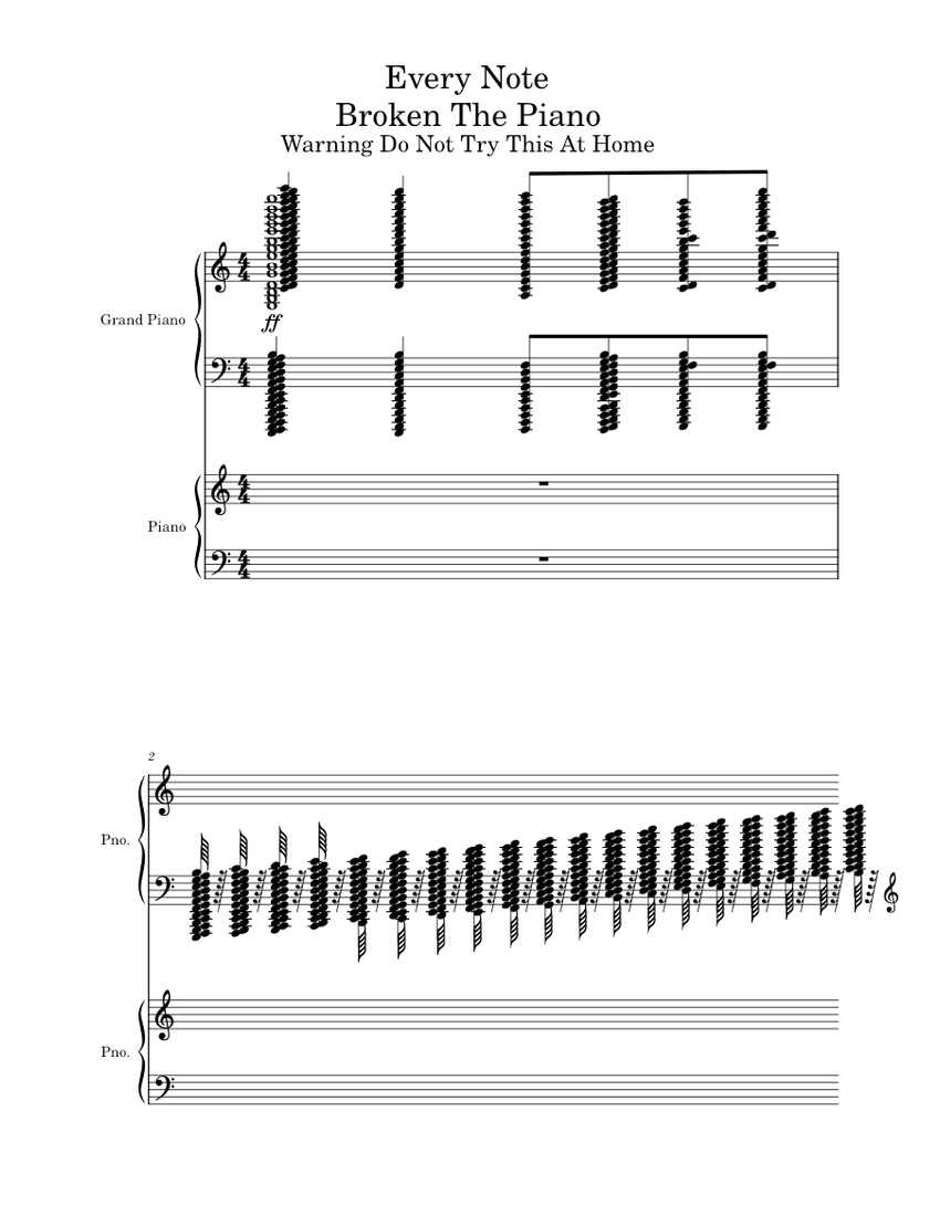 Every Note Sheet Music for Piano (Piano Duo) | MuseScore.com