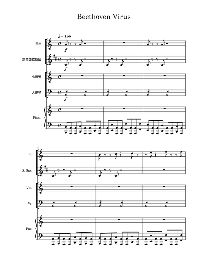Beethoven Virus – Ludwig van Beethoven Beethoven Virus Sheet Music for ...