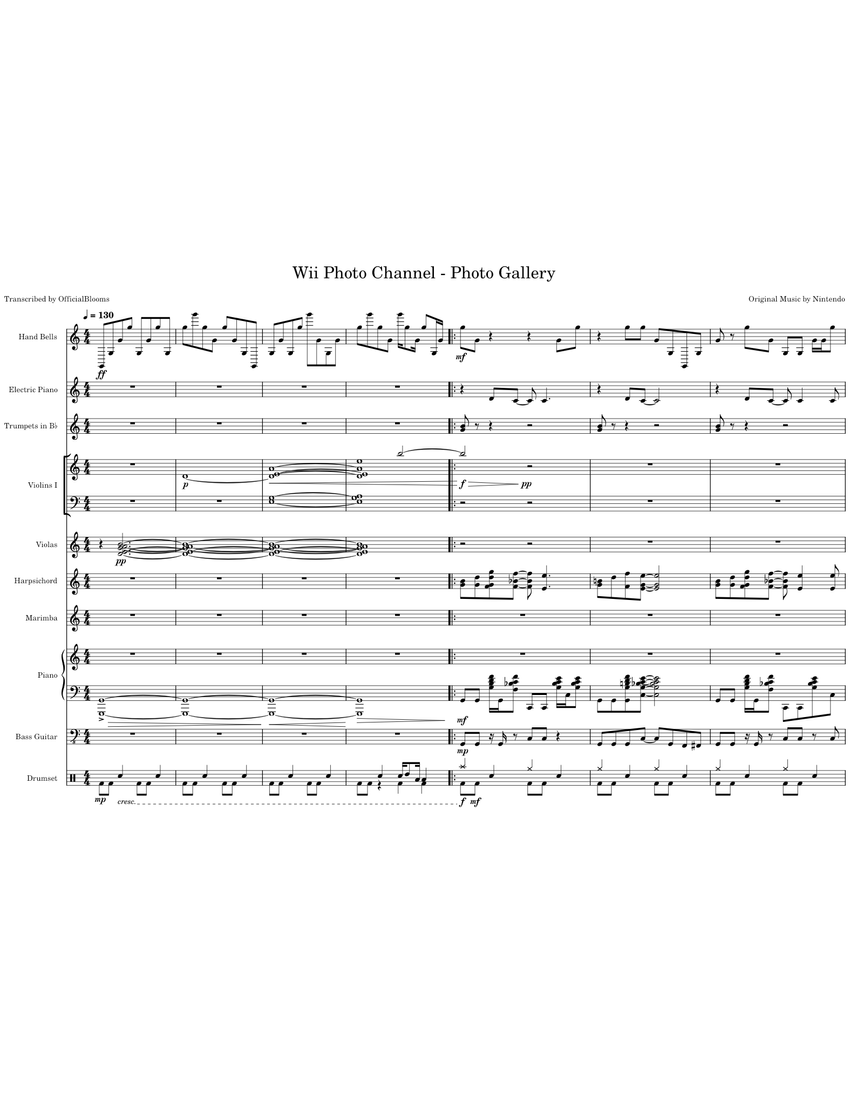 Photo Gallery - Wii Photo Channel Transcription Sheet music for Piano ...