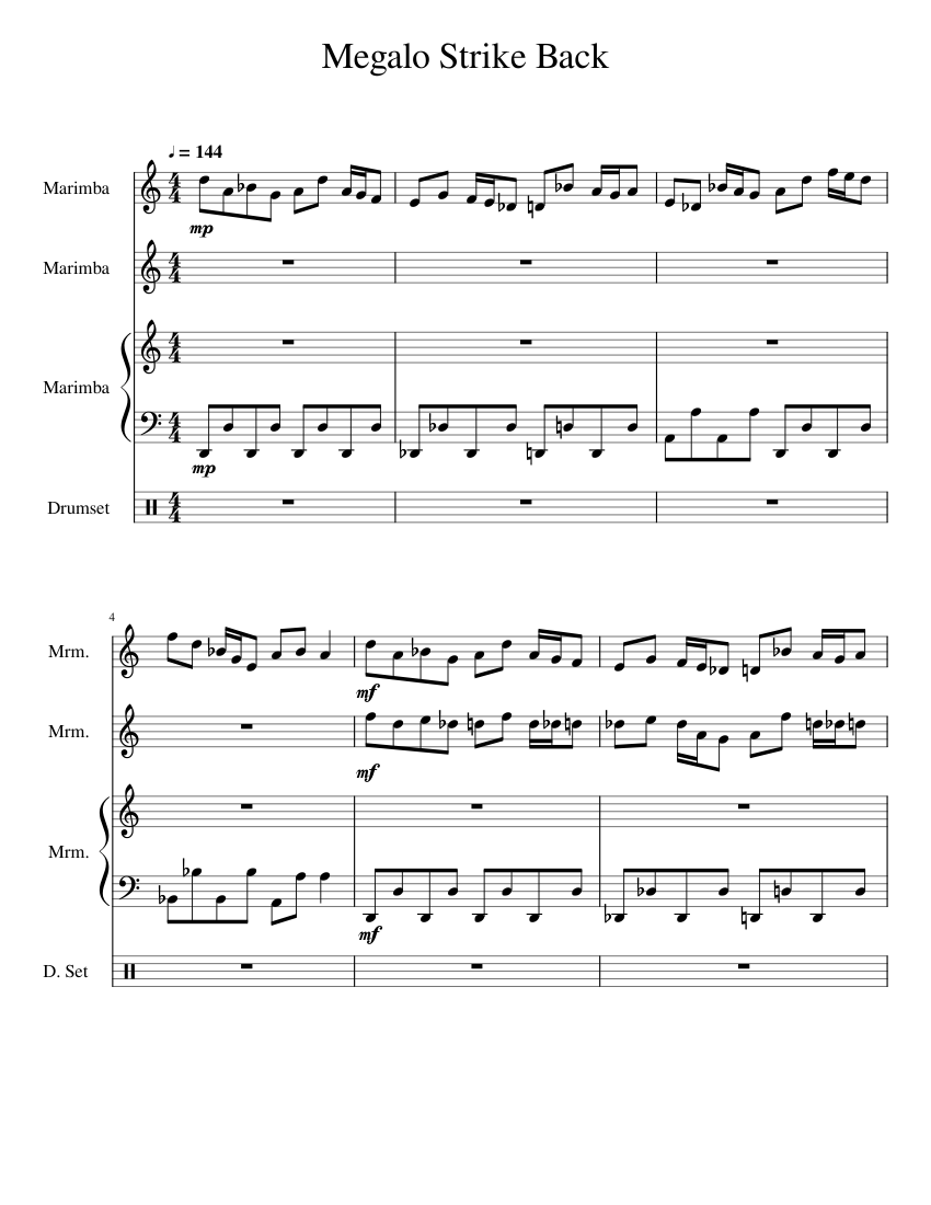 Disbelief Phase 2 Sheet Music for Drum group, Marimba (Percussion Trio ...