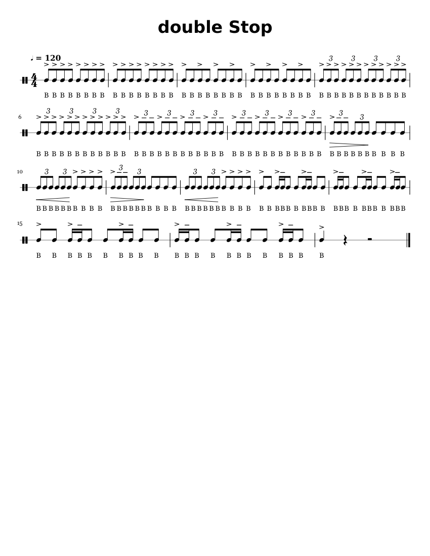 double_Stop Sheet Music for Snare drum (Solo) | MuseScore.com