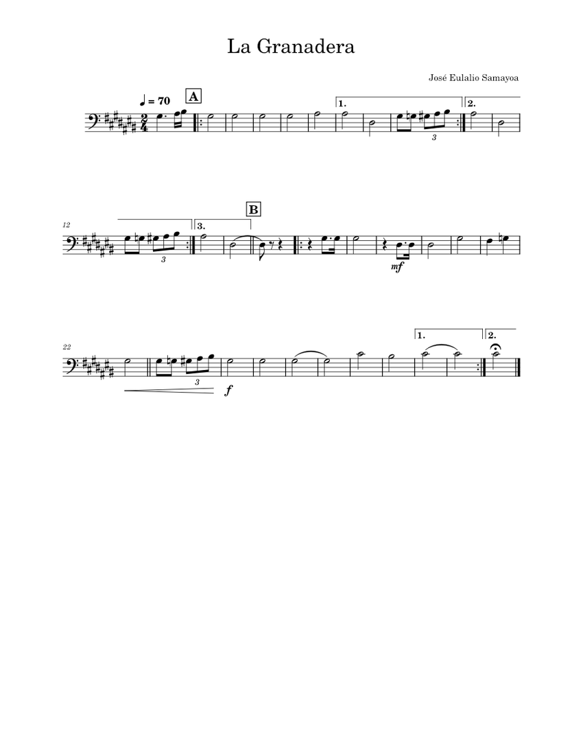 La Granadera – José Eulalio Samayoa La Granadera - piano tutorial
