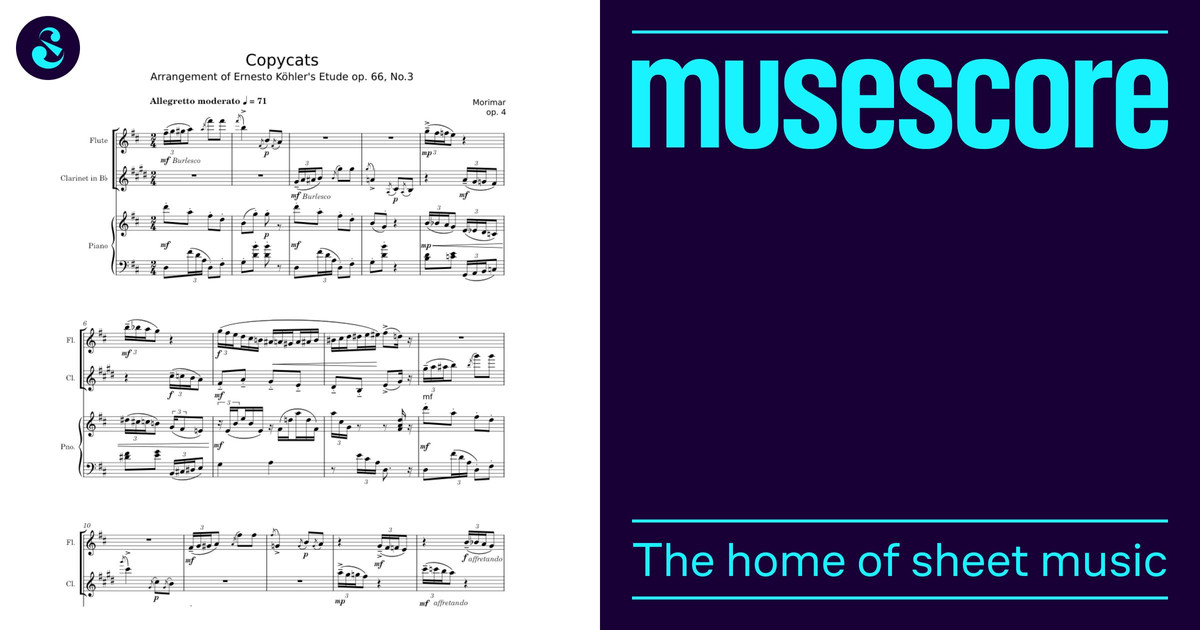 Copycats – Morimar Sheet music for Piano, Flute (Mixed Trio ...