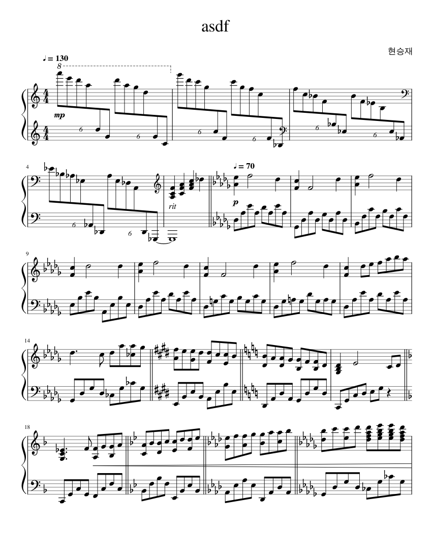 asdf Sheet Music for Piano (Solo) | MuseScore.com