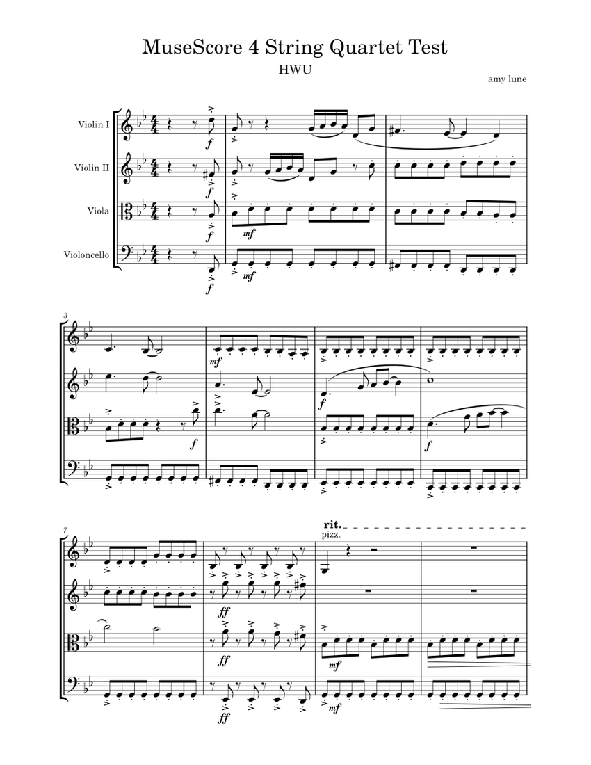 String Quartet w/ Musescore 4 sounds!?!? Sheet music for Violin, Viola, Cello (String Quartet ...