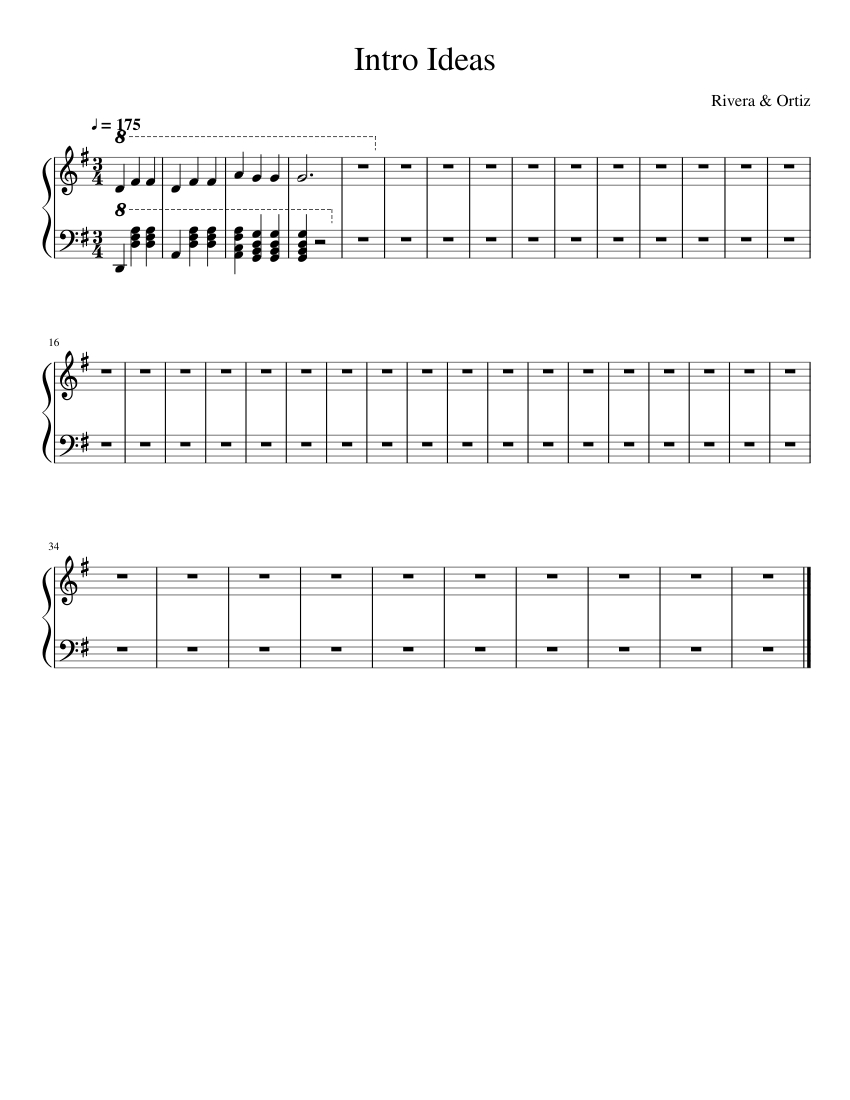 Intro Piano Sheet music for Piano (Solo) Easy | Musescore.com