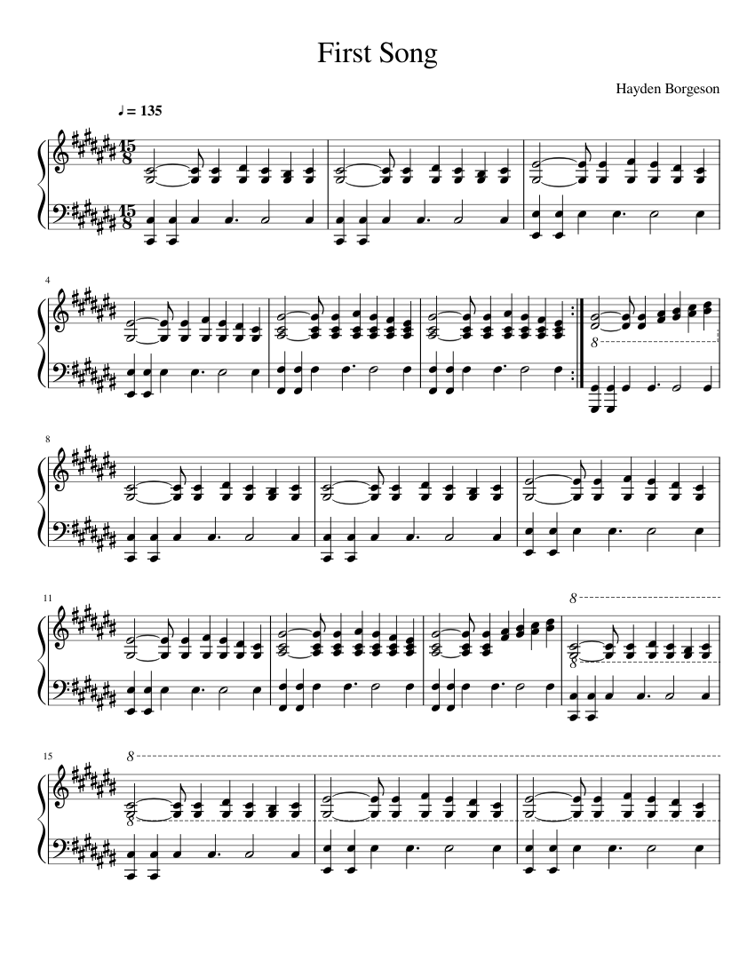First Song Sheet music for Piano (Solo) Easy | Musescore.com
