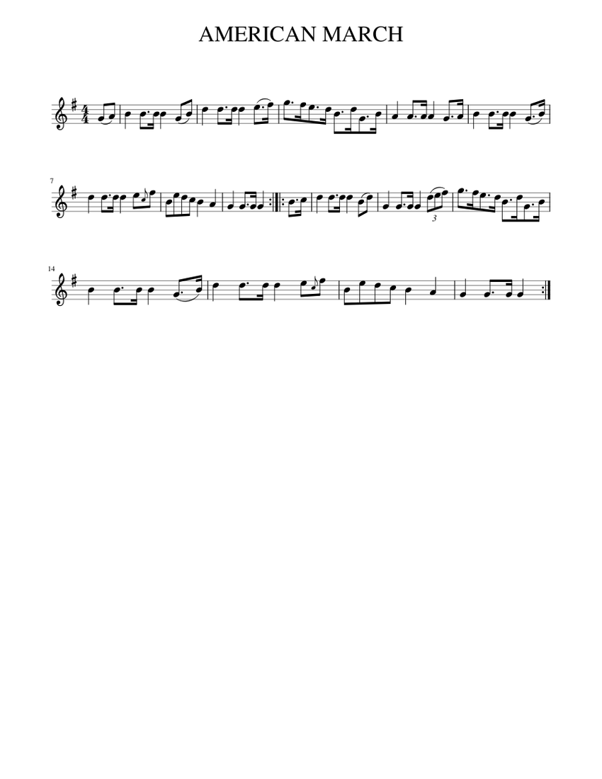 AMERICAN MARCH Sheet music for Piano (Solo) Easy | Musescore.com