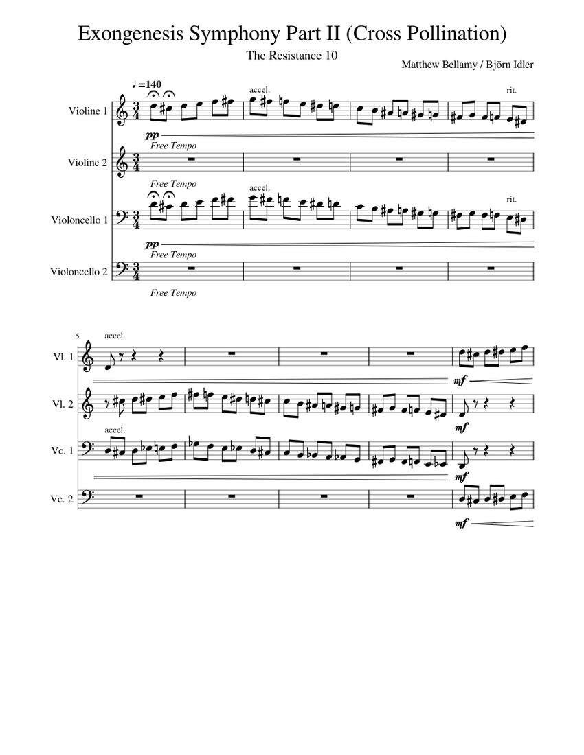 Muse - Exogenesis Symphony Part II (Cross Pollination) Sheet music for ...
