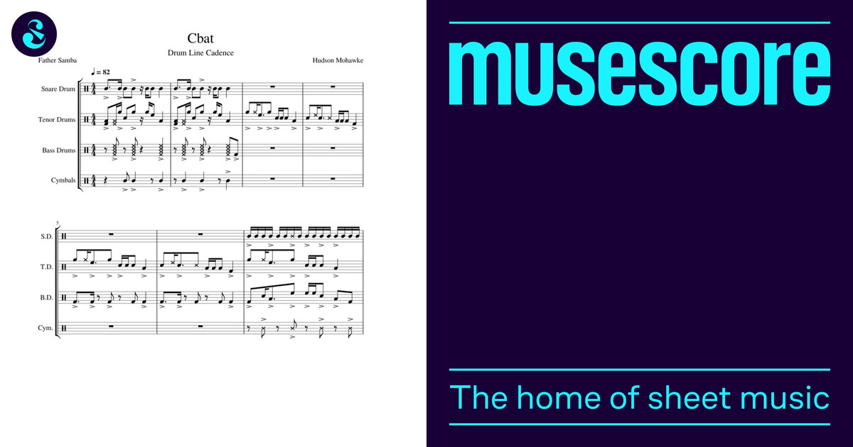Cbat – Hudson Mohawke (Advanced) Sheet Music for Snare drum, Crash ...