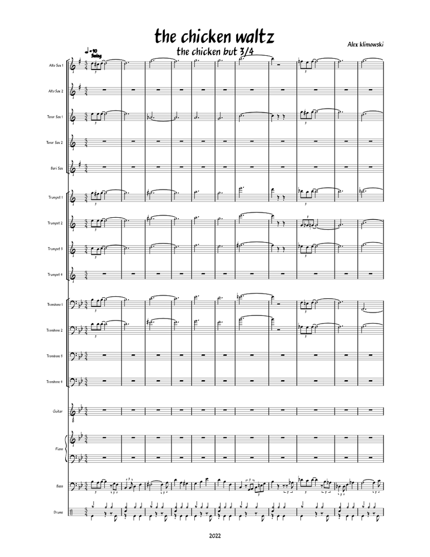 The chicken – Jaco Pastorius The chicken - in 3/4 Sheet Music for Piano ...