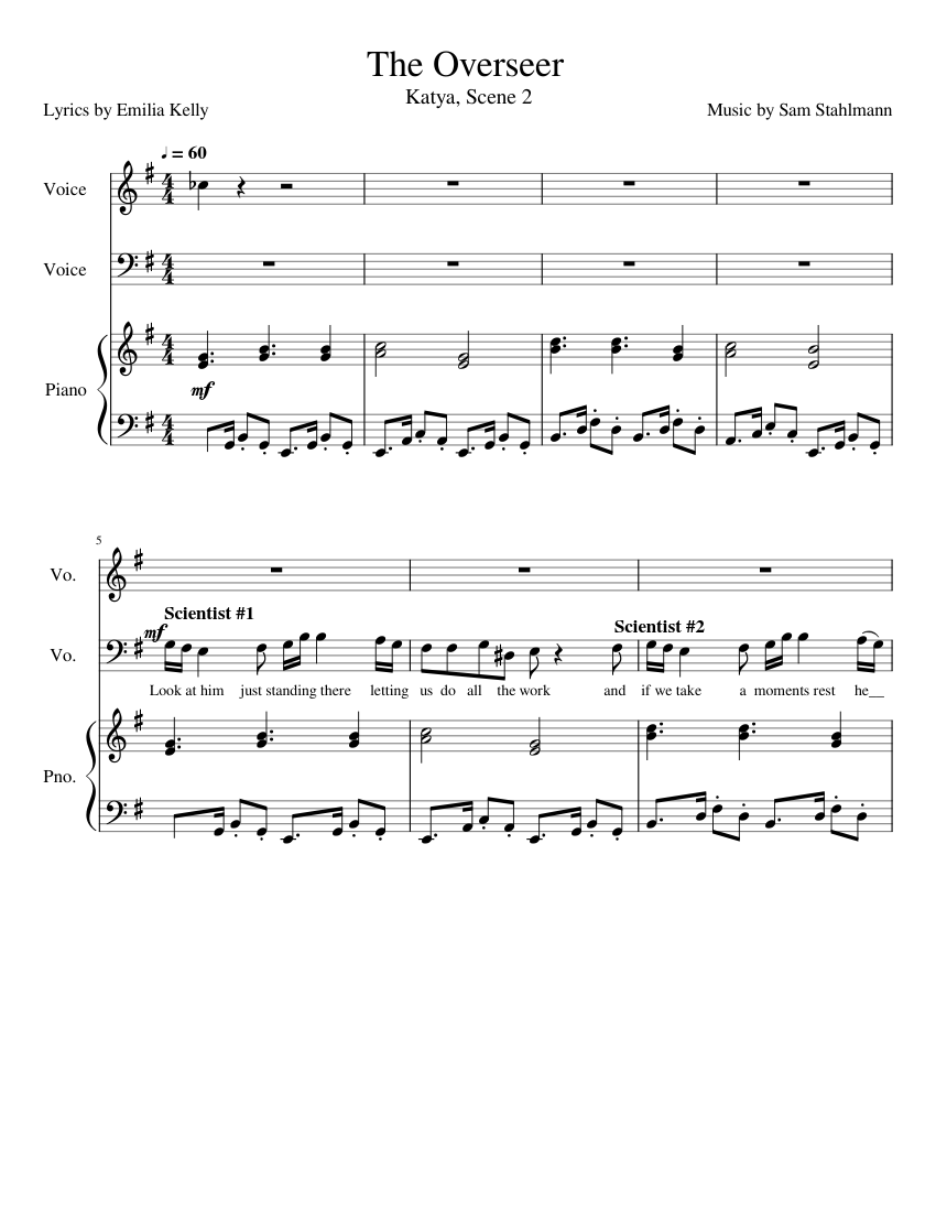 The Overseer Sheet music for Piano, Vocals (Mixed Trio) | Musescore.com