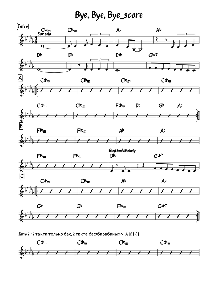 Bye Bye Bye score Bb Sheet music for Piano (Solo) Easy | Musescore.com