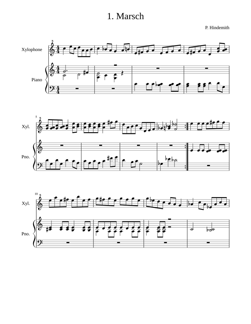 1 Marsch Sheet music for Piano (Solo) | Musescore.com