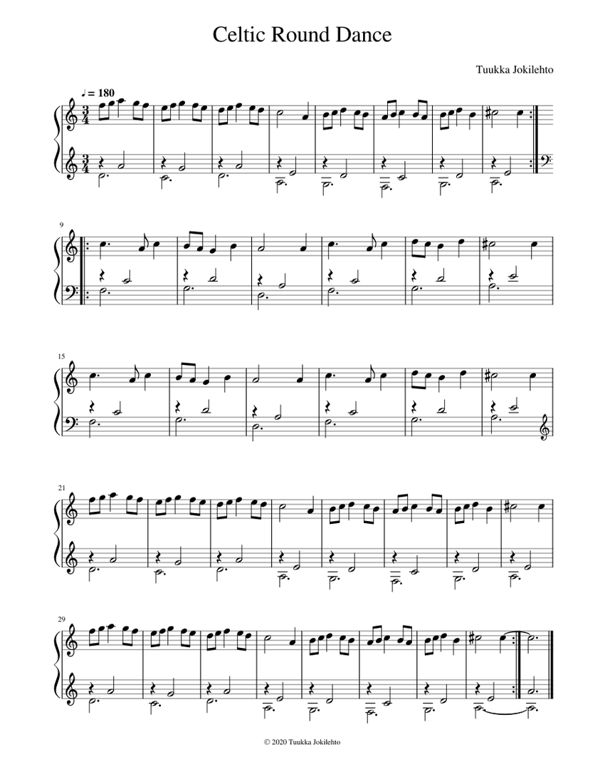 Celtic Round Dance Sheet Music for Piano (Solo) easy | MuseScore.com