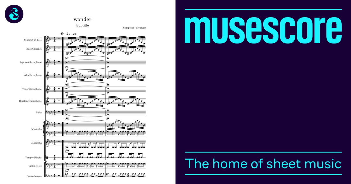 Wonder – Adrian Orozco – adrianmargi4 Sheet Music for Tuba, Saxophone ...
