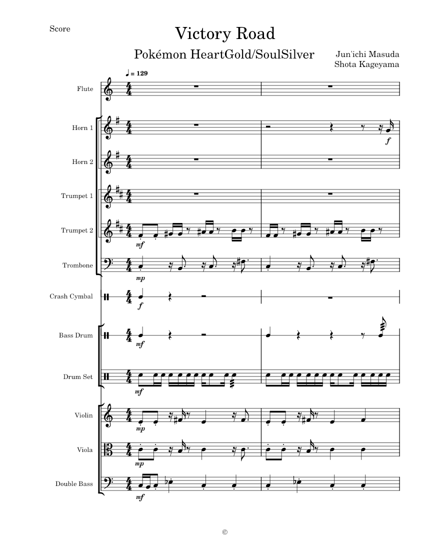 Victory Road (Pokémon HeartGold/SoulSilver) - Transcribed Score Sheet ...