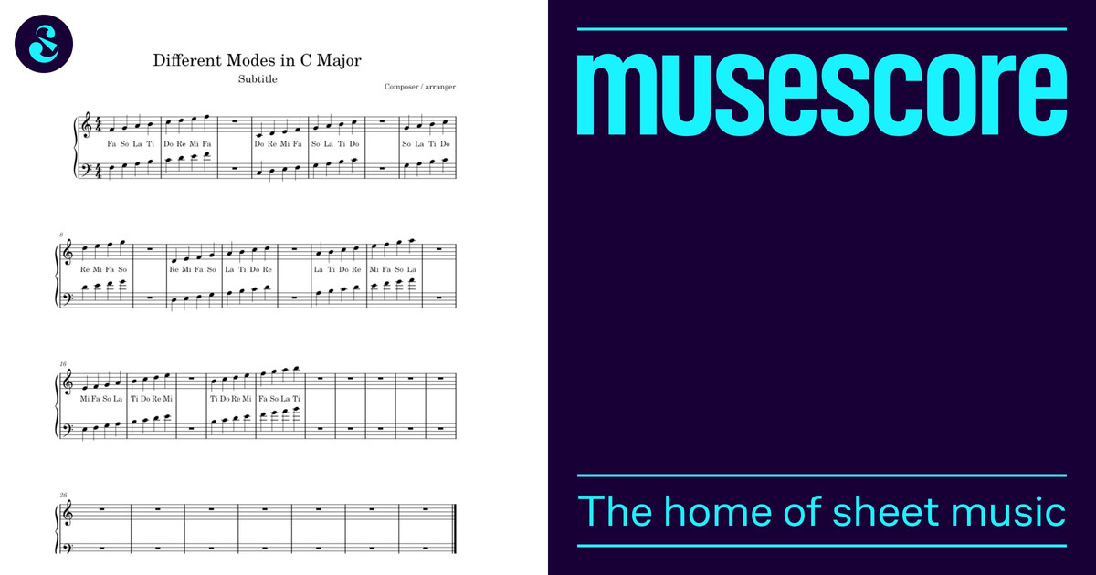 Different Modes in C Major Sheet music for Piano (Solo) Easy ...