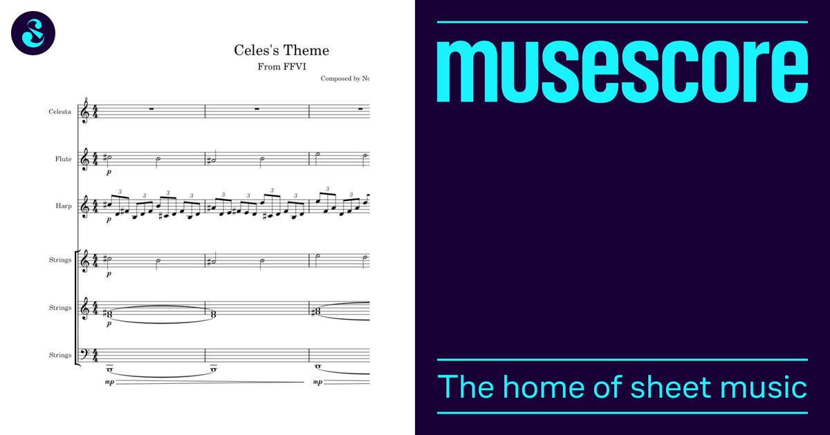 Celes's Theme (Original FF6 Soundfont) Sheet music for Piano, Flute, Harp, Strings - bowed ...