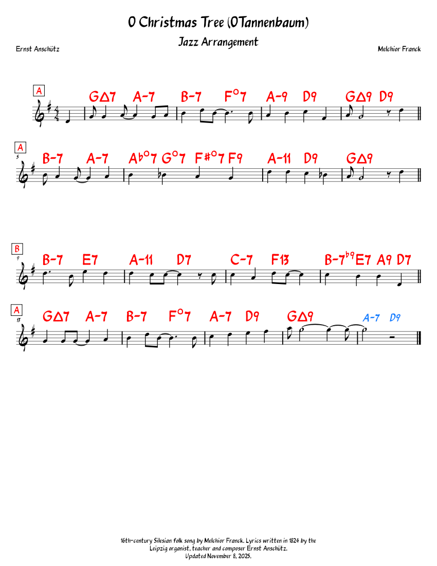 O Christmas Tree (O Tannenbaum) – Melchior Franck, Ernst Anschütz/Vince ...