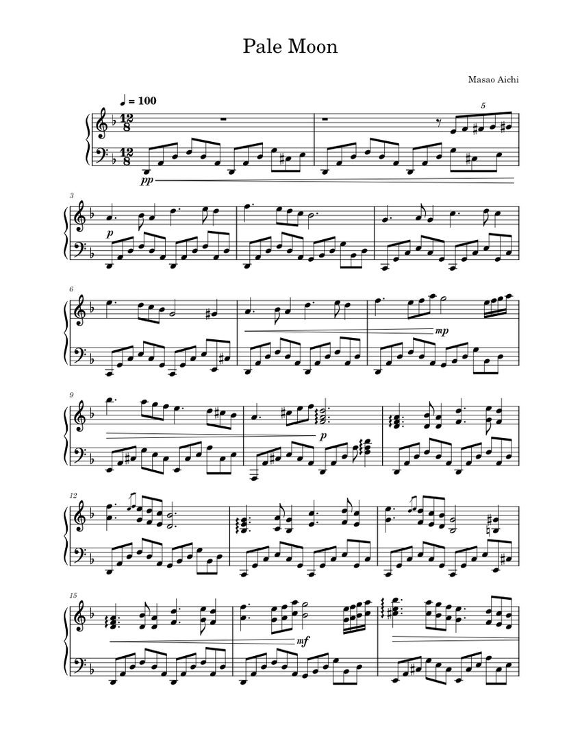 Pale Moon Sheet Music for Piano (Solo) | MuseScore.com