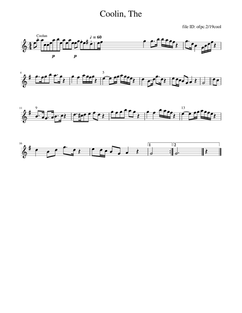The Coolin Sheet music for Piano (Solo) | Musescore.com
