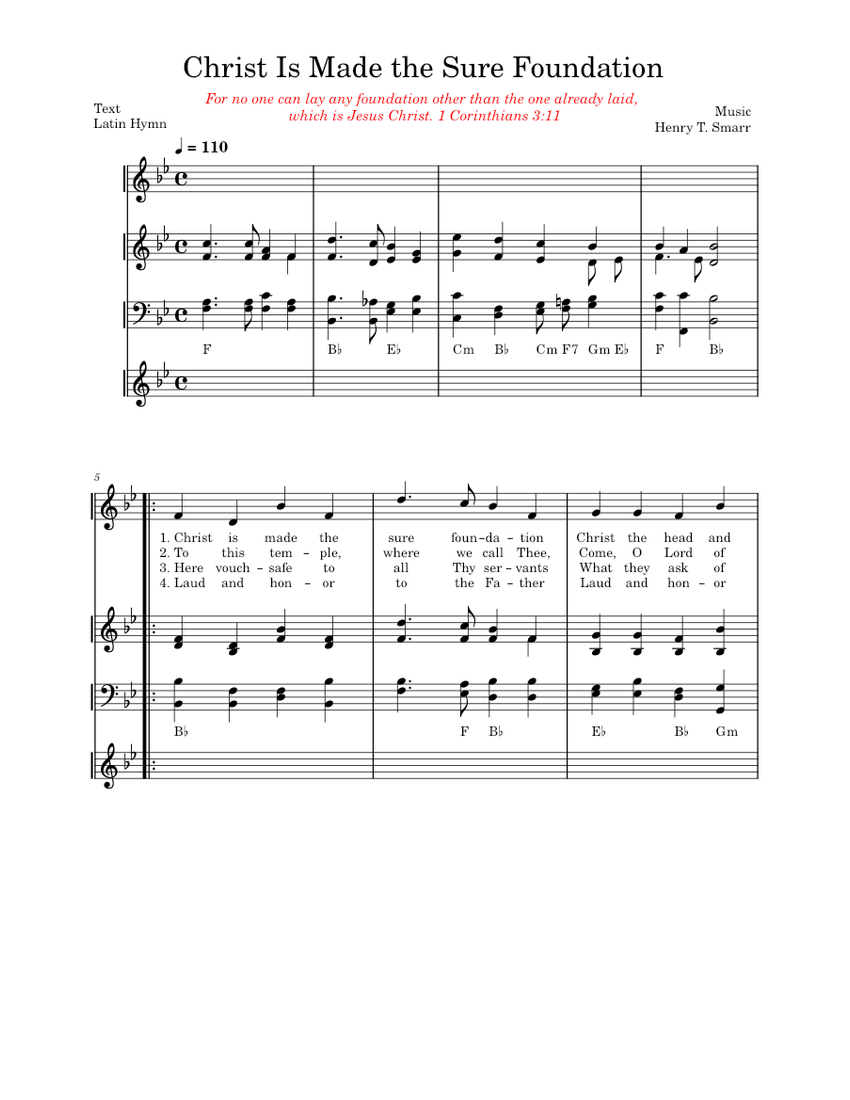 Christ Is Made the Sure Foundation Sheet music for Piano (Mixed Quartet ...