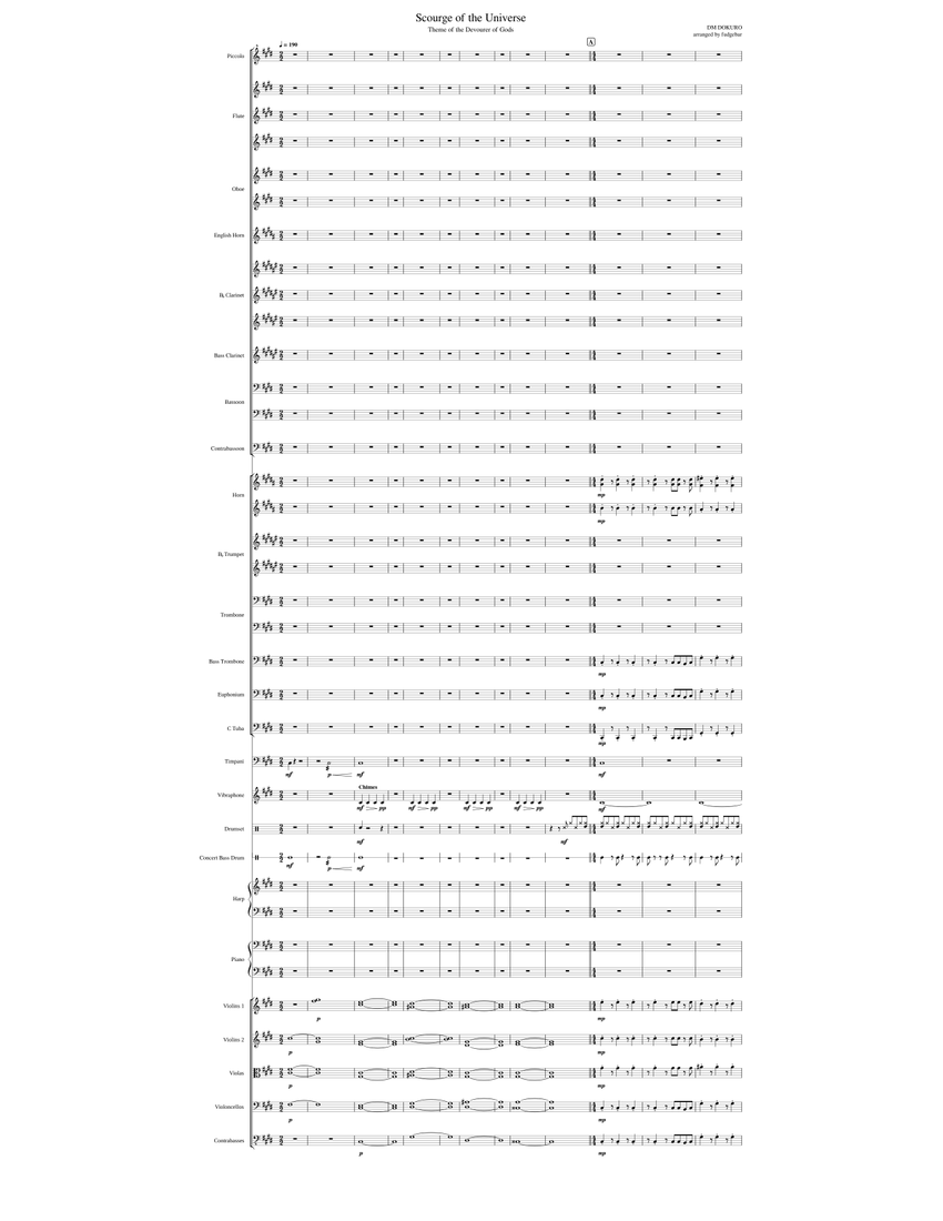 Terraria Calamity Mod: Scourge of the Universe (Theme of the Devourer of Gods) Sheet Music for ...