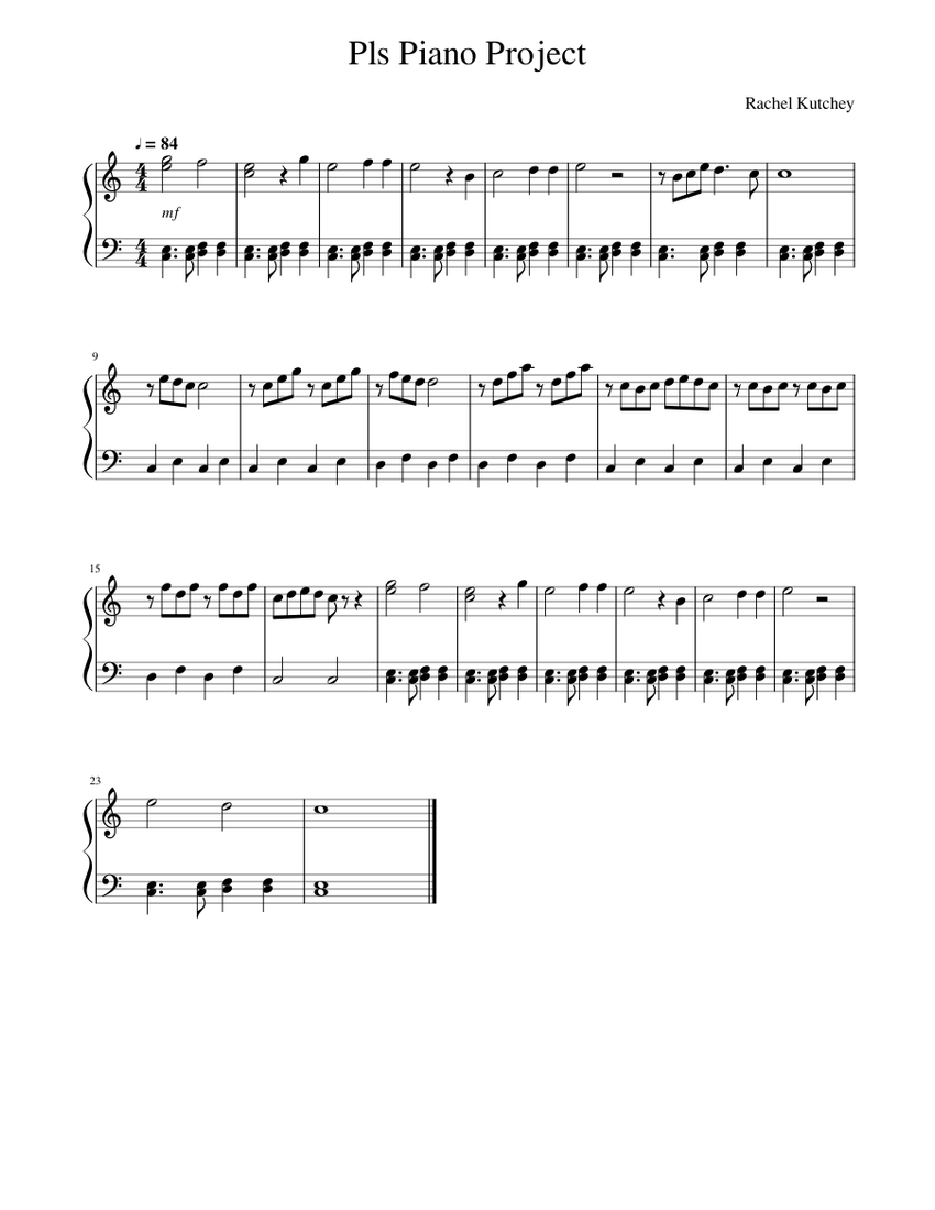 Pls Piano Project Sheet music for Piano (Solo) Easy | Musescore.com