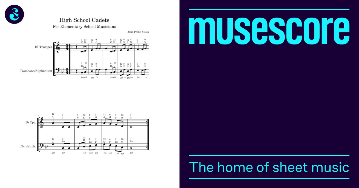 The High School Cadets – John Philip Sousa Sheet music for Trombone ...