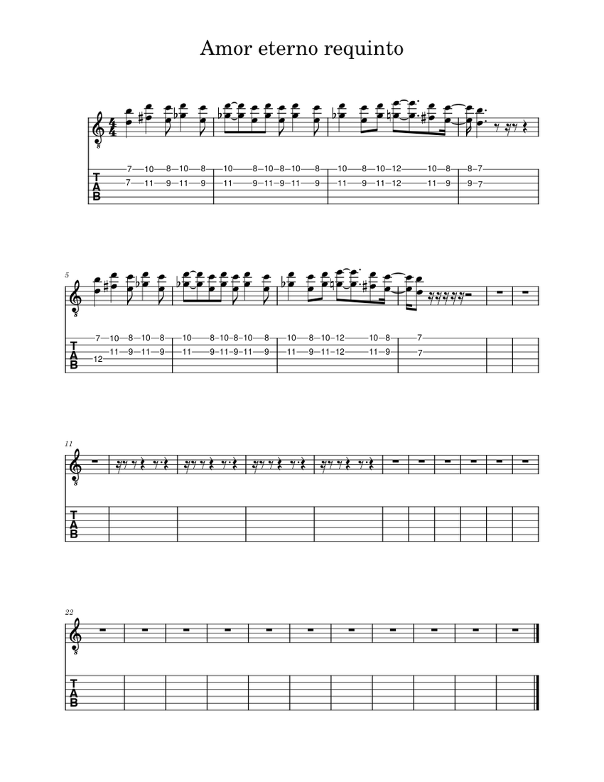 Amor Eterno – Juan Gabriel Amor eterno requinto Sheet Music and Tab for ...