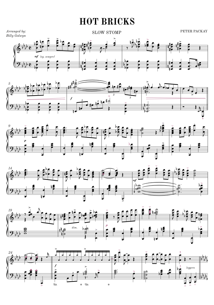 Hot Bricks – Pierre Paquet (Peter Packay) (arr. by B. Golwyn) (1935 ...