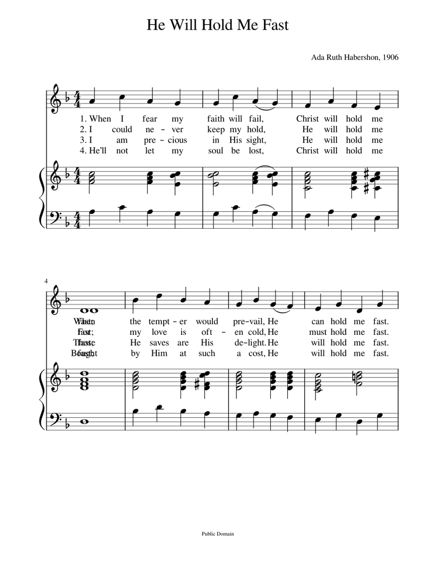 He Will Hold Me Fast - Robert Harkness Sheet music for Piano (Piano Duo ...