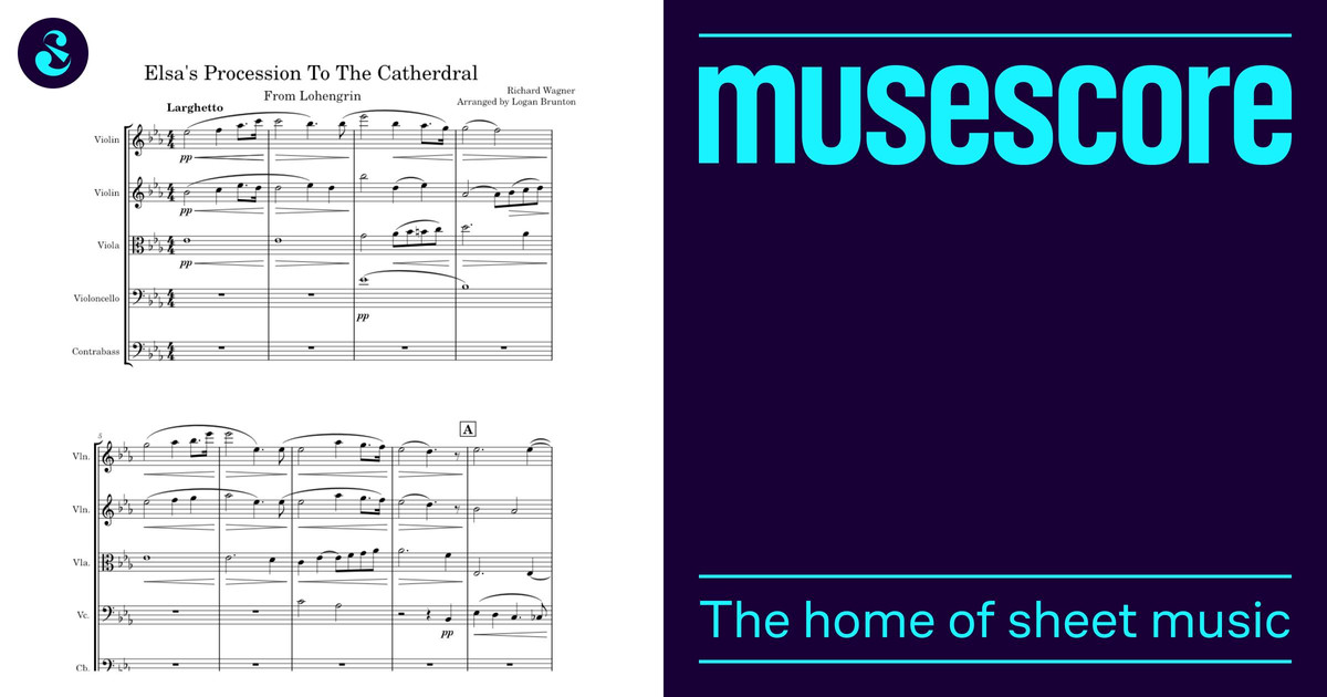 Elsa's Procession to the Catherdral Sheet music for Violin, Viola ...