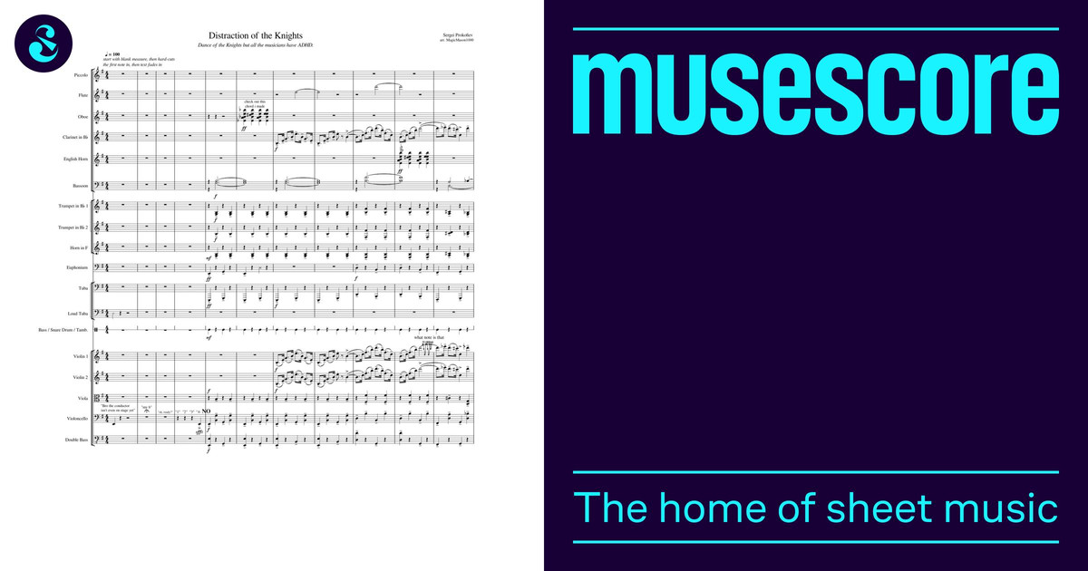 Distraction of the Knights Sheet Music for Trombone, Tuba, Flute ...