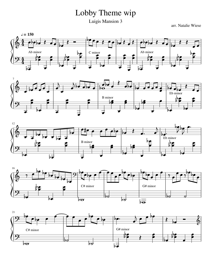 wip Lobby Theme Sheet Music for Piano (Solo) | MuseScore.com