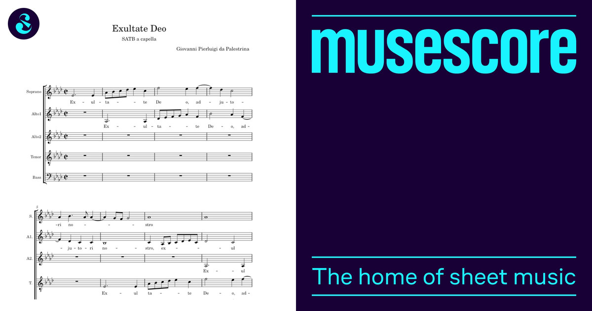 Exultate Deo - Giovanni Pierluigi da Palestrina Sheet Music for Bass ...