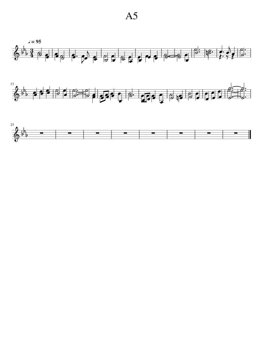A5 Sheet Music for Piano (Solo) Easy | MuseScore.com