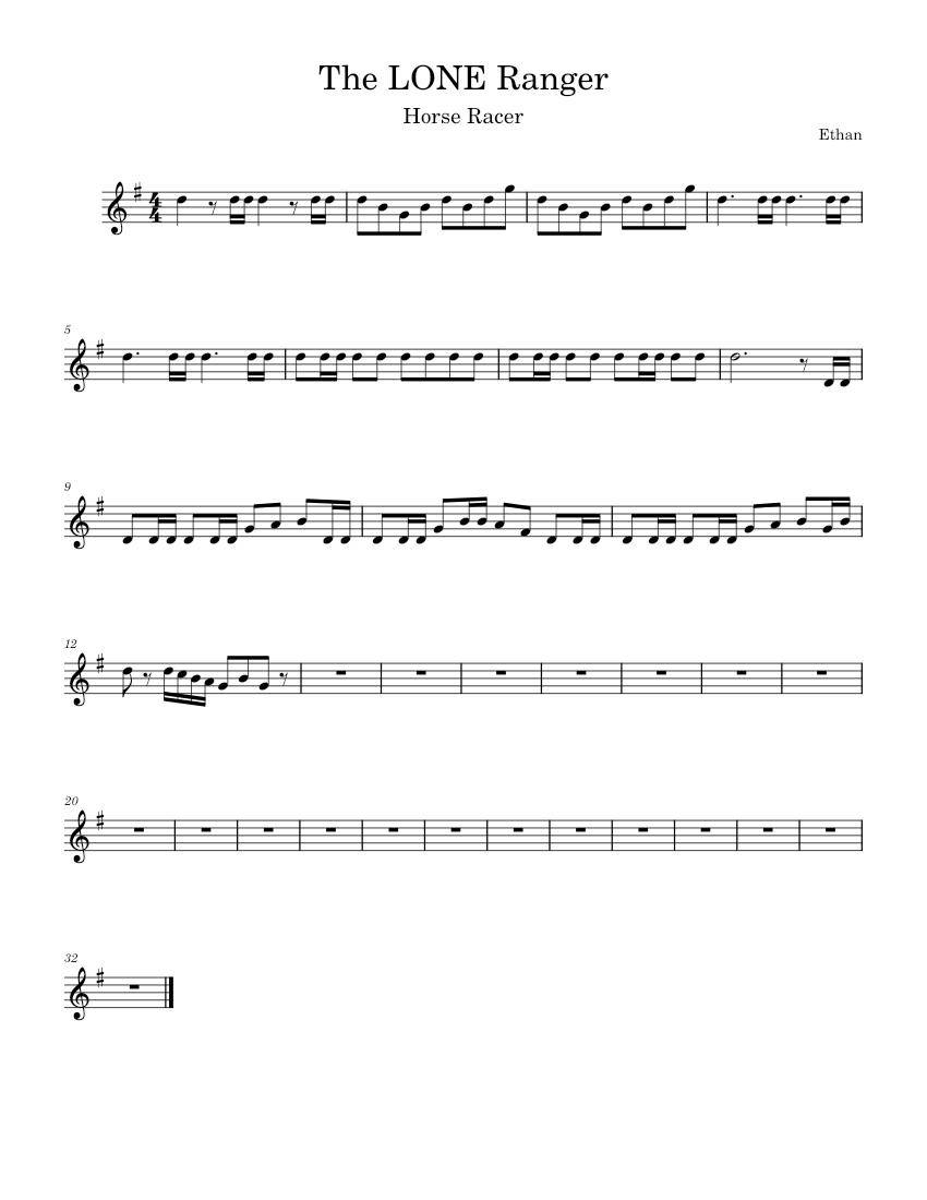Lone Ranger – Hans Zimmer Lone ranger Sheet Music for Trumpet other ...