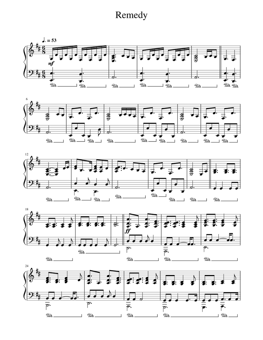 Remedy - Adele Sheet Music for Piano (Solo) | MuseScore.com