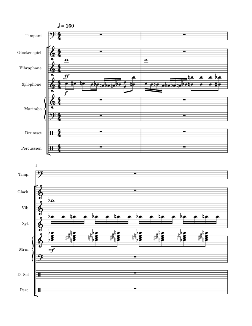 The panic run Sheet music for Timpani, Vibraphone, Glockenspiel, Drum group & more instruments ...