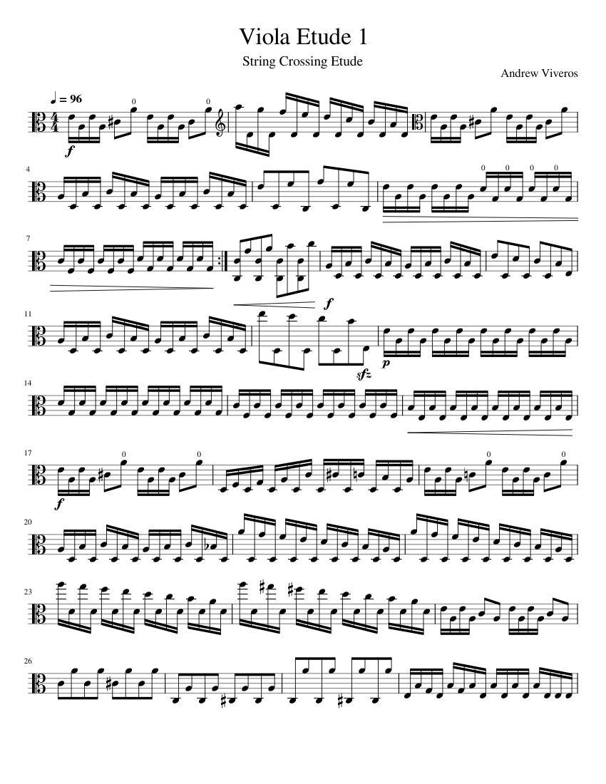 Viola Etude 1 Sheet Music for Viola (Solo) | MuseScore.com
