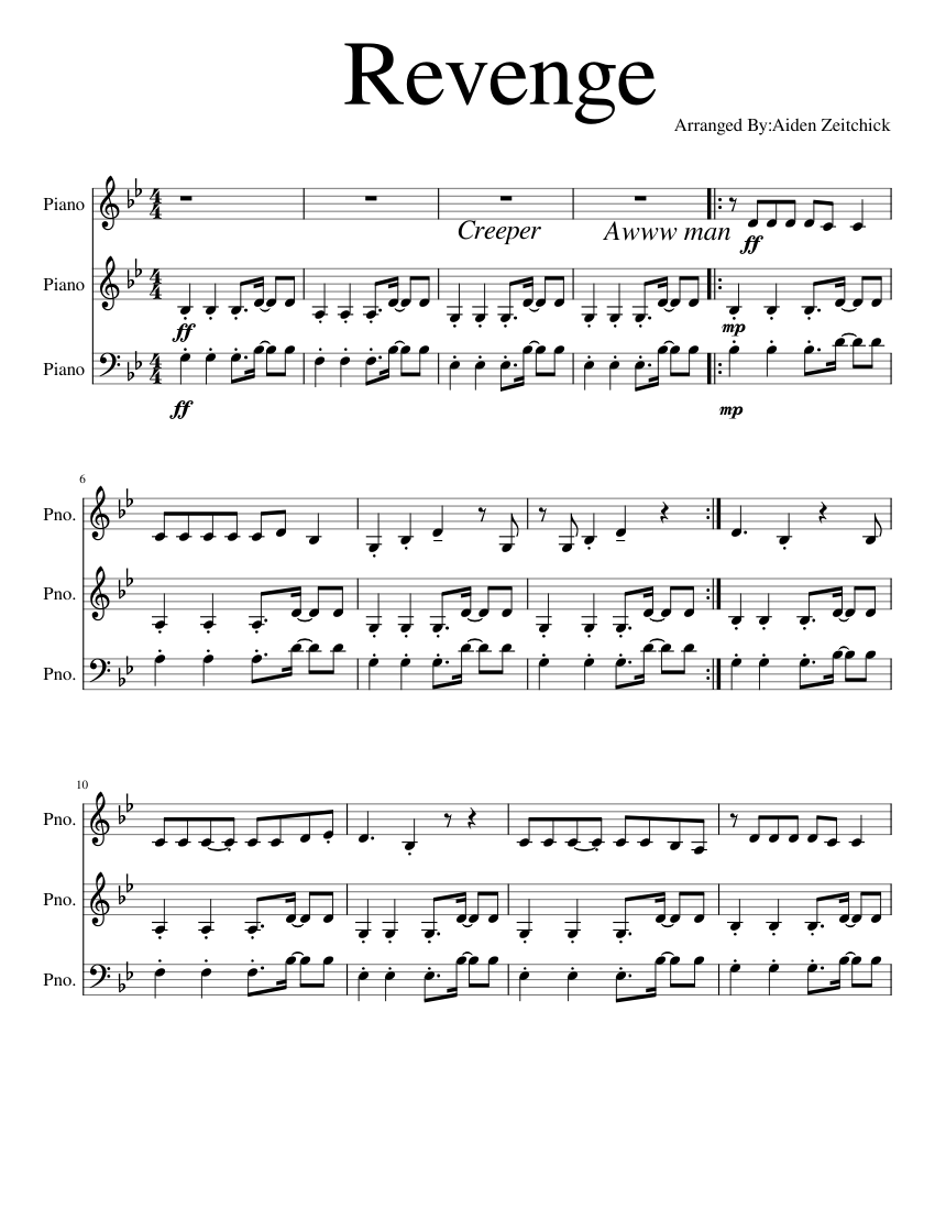 Revenge Sheet music for Piano (Mixed Trio) | Musescore.com