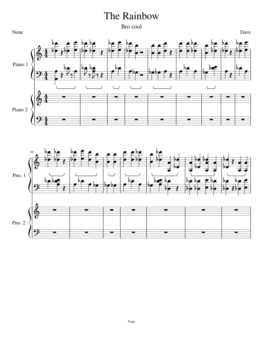The Rainbow Sheet music for Piano (Piano Duo) | Musescore.com