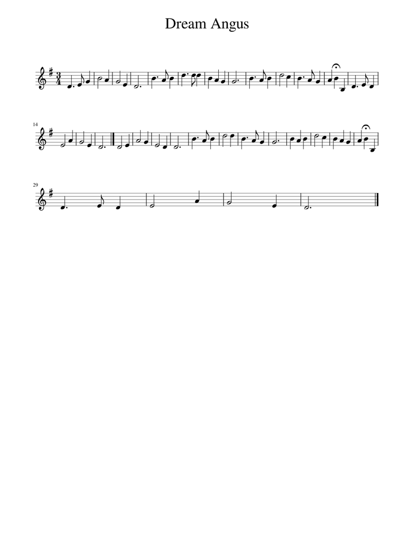 Dream Angus Sheet music for Piano (Solo) Easy | Musescore.com