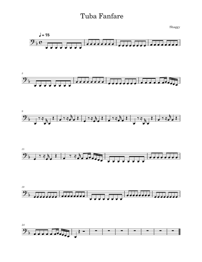 Earthquake Tuba Fanfare – Martin Miller Tuba Fanfare Sheet Music for ...