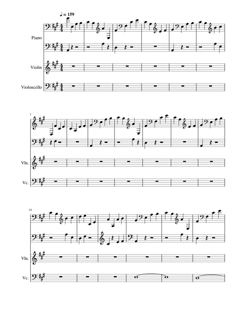 Minecraft "Wet Hands", But It's Generated By AI Sheet music for Piano, Violin, Cello (Mixed ...