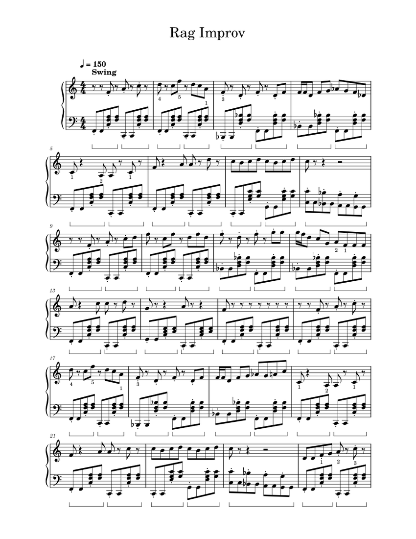 Rag Improv Sheet music for Piano (Solo) | Musescore.com