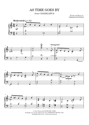 As Time Goes By - Herman Hupfeld Sheet Music with Chords for Piano ...