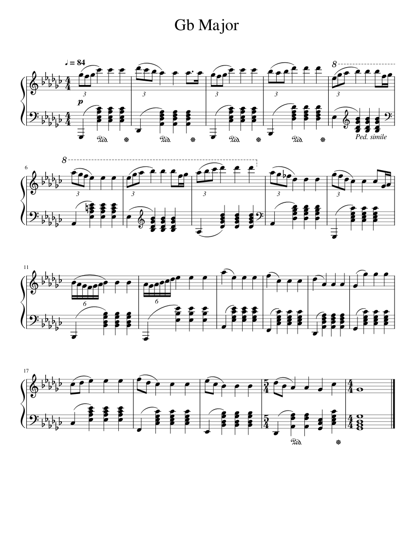 Gb Major Sheet music for Piano (Solo) | Musescore.com